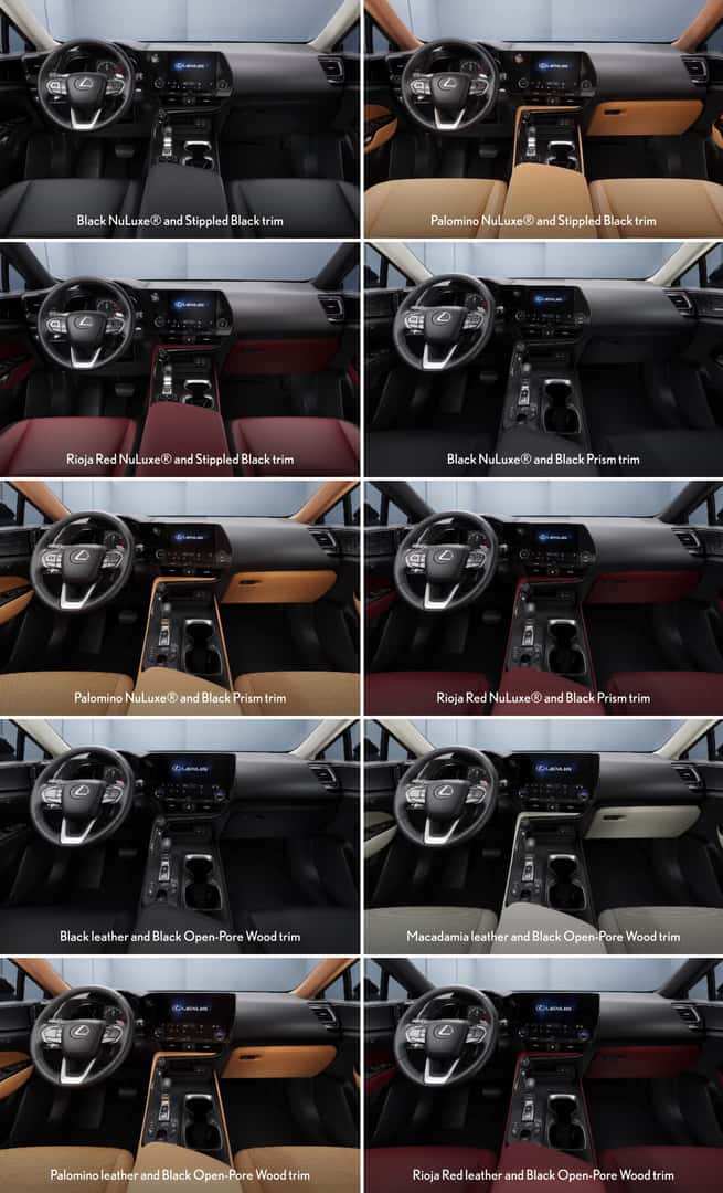 2026 Lexus NX Interior & Exterior Color Options