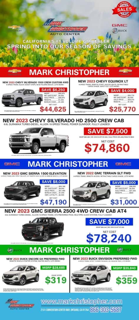 Current New Chevrolet, Buick, GMC Specials Offers | Mark Christopher ...