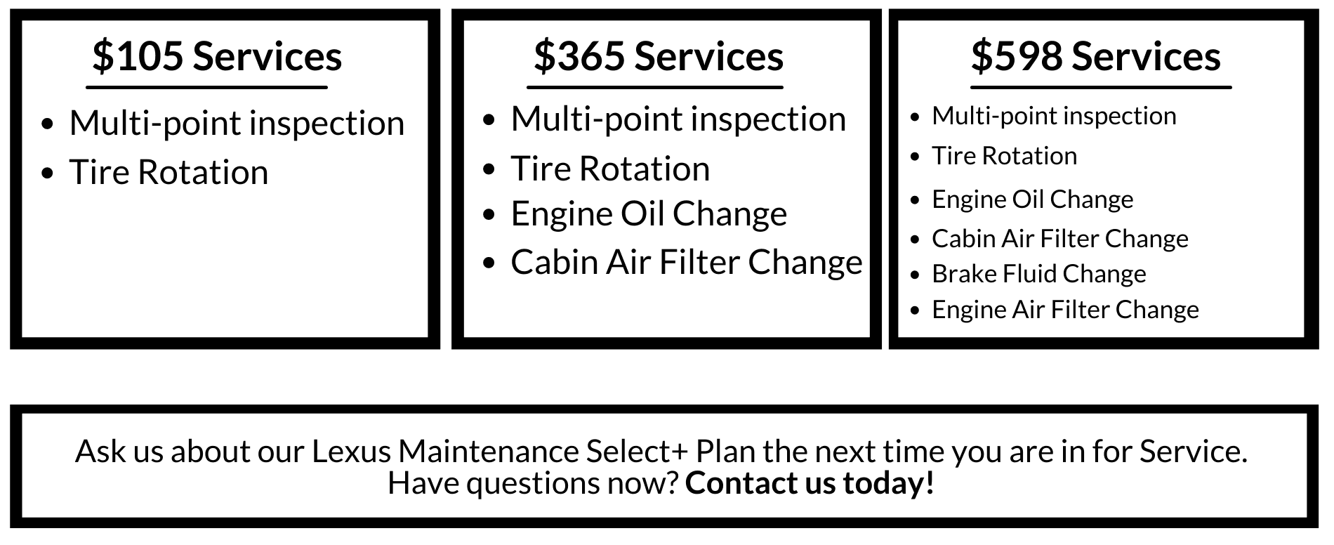 Lexus Maintenance Select+ Plan | Valley Lexus
